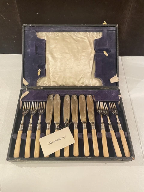 VINTAGE IVORY HANDLED Fish Cutlery set $70.00 - PicClick CA