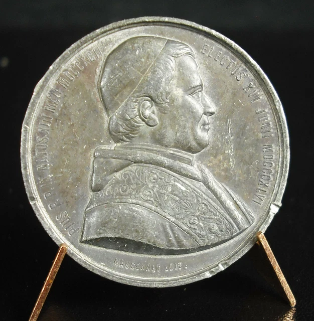 MÉDAILLE PAPE PAPA Pope Pie IX Union Catholique à la papauté 1871 medal ...