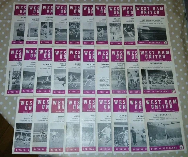 WEST HAM UNITED Home Programmes - 29 from 1965-1966 season. C2 £11.49 ...