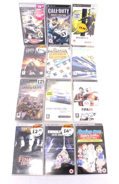 9 X SONY PSP Games & 3 x UMD Films Inc CAPCOM CLASSIC Collection - C77 ...