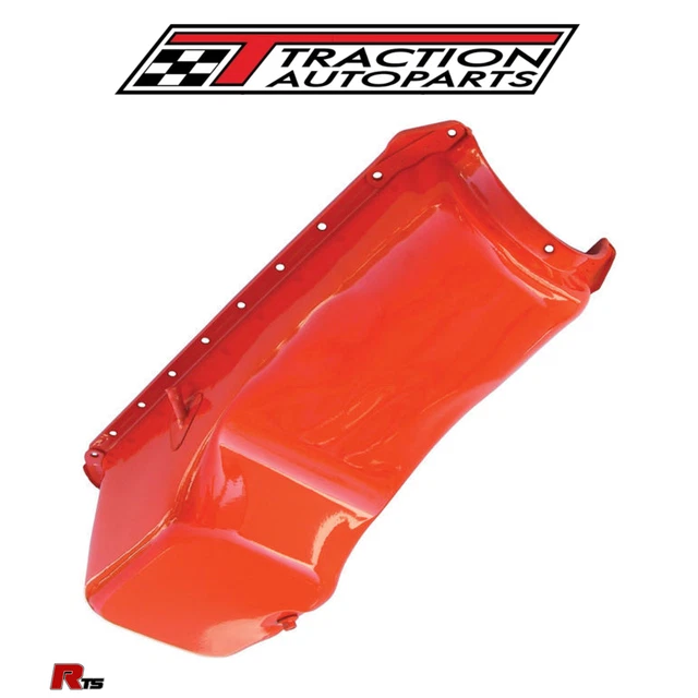 RTS OIL PAN Sump, Steel, OEM Style Painted Chev Orange, BB Chev Holden ...