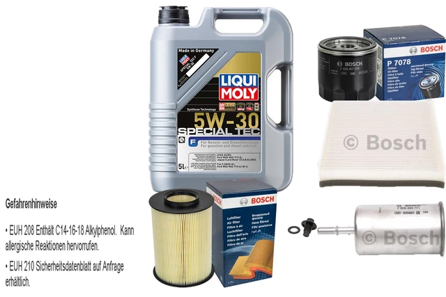 BOSCH INSPECTION SET 5L Huile Liqui Moly Spécial Tec F 5W-30 pour Volvo EUR 132,11 - PicClick FR