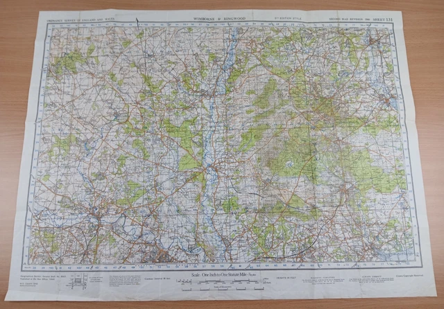 WW2 WAR OFFICE map "WIMBORNE & RINGWOOD" (Home Guard, Army, Civil ...