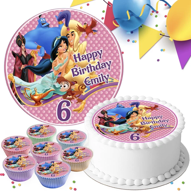 ALADDIN JASMINE BIRTHDAY Personalised Edible Cake Topper & Cupcake ...