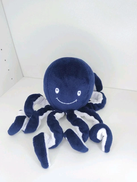 MATALAN OCTOPUS White/Navy blue soft toy plush Stuffed Animal - Rattle ...