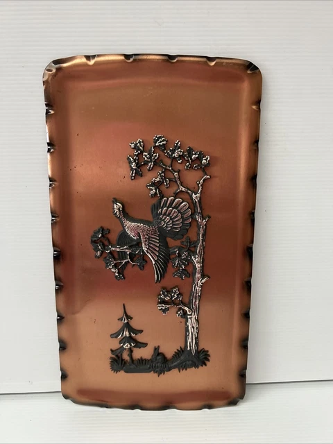 VINTAGE COPPER COLOR Metal 3D Flying Bird Wall Plaque Wear Germany 29 X ...