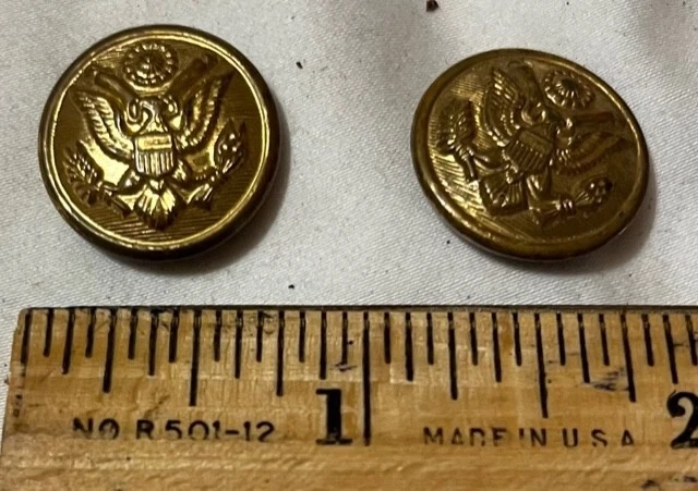 VINTAGE WWII ERA US Army Uniform Buttons & WWII Army Uniform Cap (as-is ...