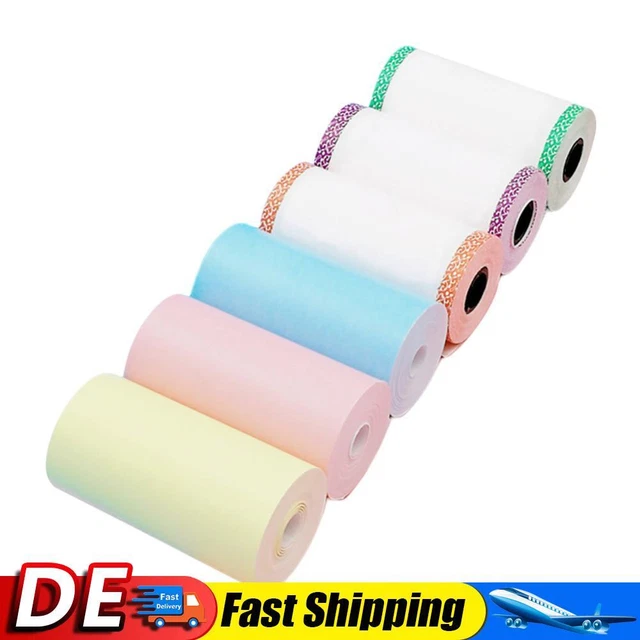 6PCS 57X30MM PORTABLE Pockets Printer Paper Roll Self-Adhesive Thermal ...