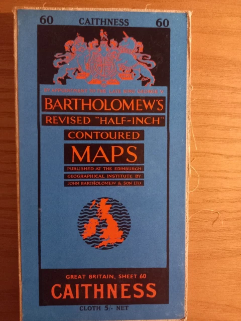 BARTHOLOMEW'S REVISED &HALF Inch" Map Of Caithness Sheet 60 £3.99 ...