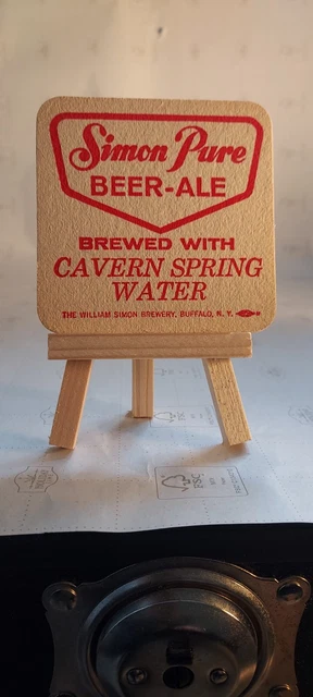 SIMON-PURE BEER -ALE Brewed With Cavern Spring Water Vintage Coaster £3 ...
