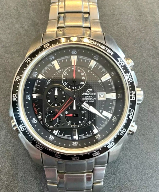 CASIO EDIFICE CHRONOGRAPH Alarm Mens Watch. EF-545-DW. WR 100 All S/S ...