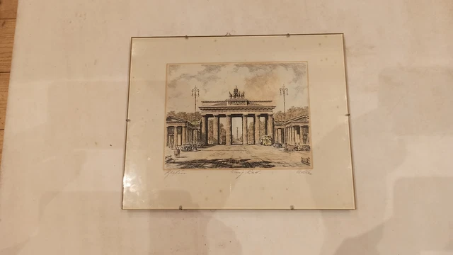 ORIGINAL ALTE RADIERUNG Berlin Brandenburger Tor Richard Adler signiert EUR 26,00 - PicClick DE