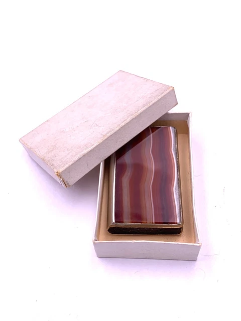 PYROGÈNE BOÎTE À allumettes en agate rouge rubanée Vintage matchbox EUR ...