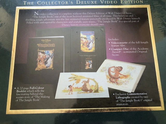 THE JUNGLE BOOK DELUXE Collector limited Edition VHS CD BOOK FILM Box ...