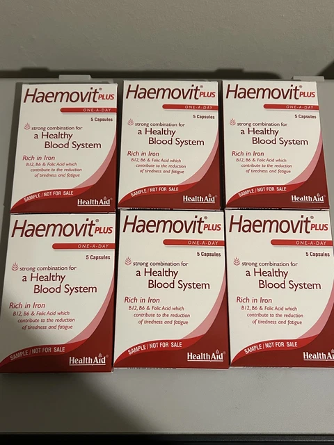 HEALTH AID HAEMOVIT Plus 30 Capsules Tablets (6 packs of 5 tablets) NEW ...