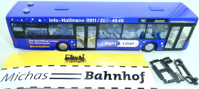 RIETZE MAN NL N61 Schwabach Schillerplatz Schmetterlin Nachtbus Bus H0 ...