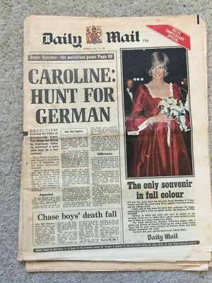 DAILY MAIL NEWSPAPER 25th July 1983 Princess Diana Caroline Hogg £19.99 ...