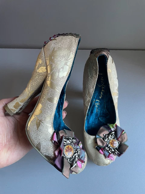 IRREGULAR CHOICE GOLD multi very high heels eur 38 £31.90 - PicClick UK