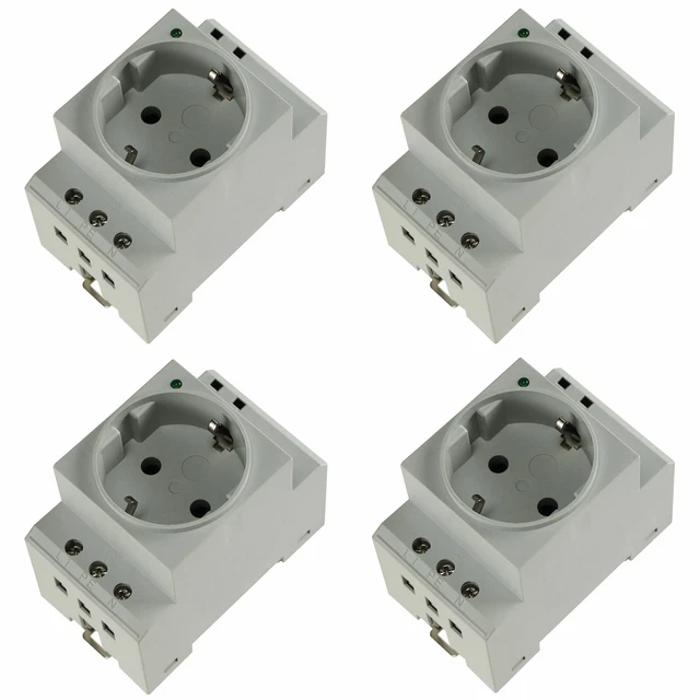 STECKDOSE MIT LED für Hutschiene Zählerschrank Einbausteckdose ...