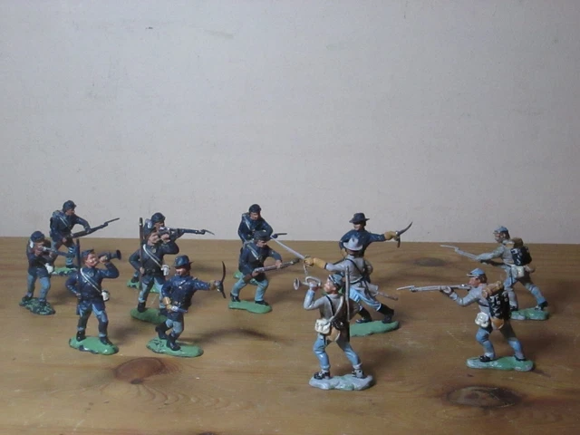 VINTAGE HERALD ACW Confederates and Union troops plastic toy soldiers 1 ...