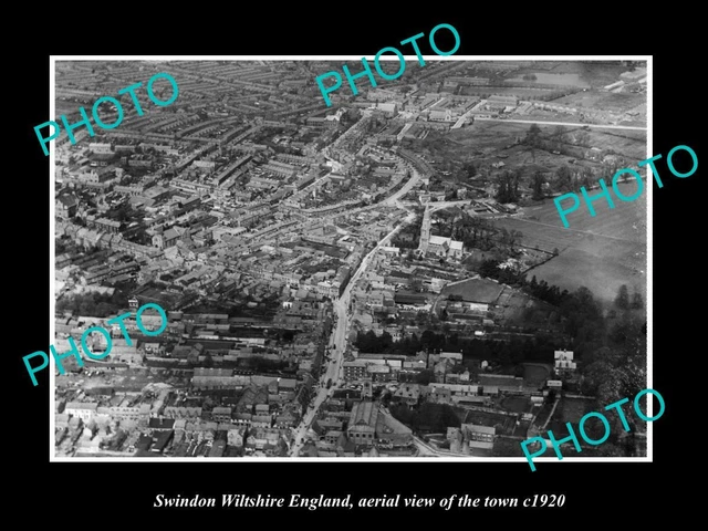 OLD LARGE HISTORIC PHOTO OF SWINDON ENGLAND AERIAL VIEW OF THE TOWN ...