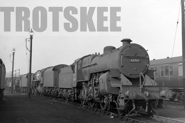 LARGER NEGATIVE BR British Railways Steam Loco 42707 Class CRAB 1959 ...