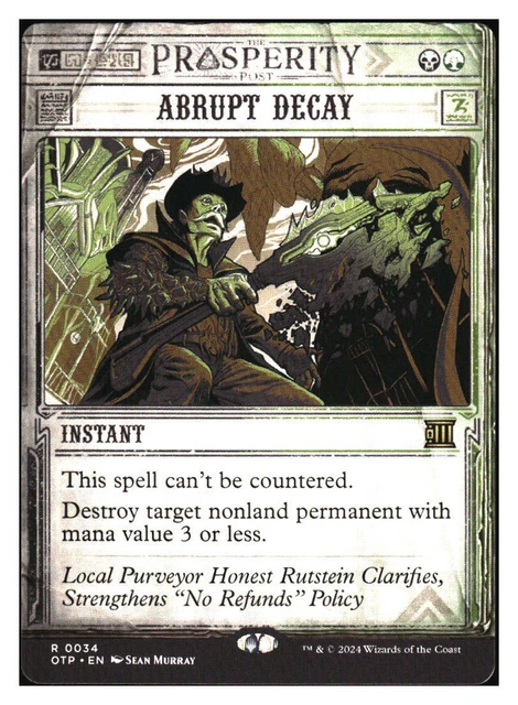 ABRUPT DECAY (VETRINA) Outlaws of Thunder Junction MTG - quasi nuovo ...