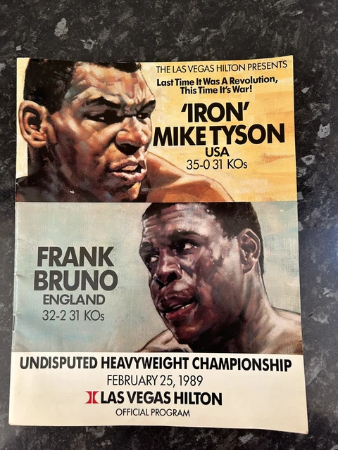 BOXING IRON MIKE Tyson v Frank Bruno Las Vegas 1989 Fight Programme £ ...