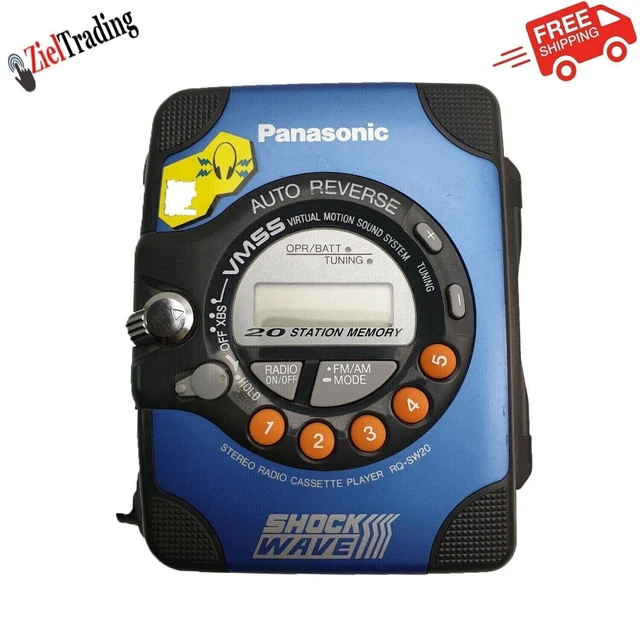 PANASONIC RQ-SW20 WALKMAN Shockwave Portable AM/FM Radio Cassette ...