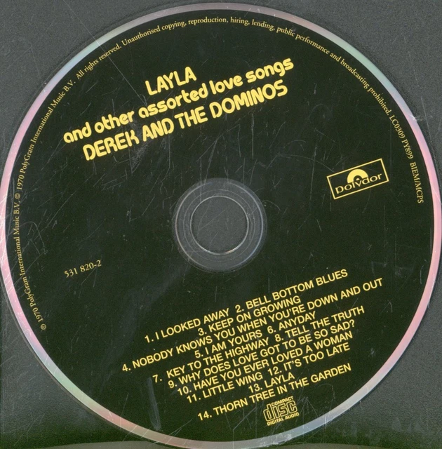 DEREK AND THE DOMINOS LAYLA AND OTHER ASSORTED LOVE SONGS CD 14 track remastered EUR 7,13 ...