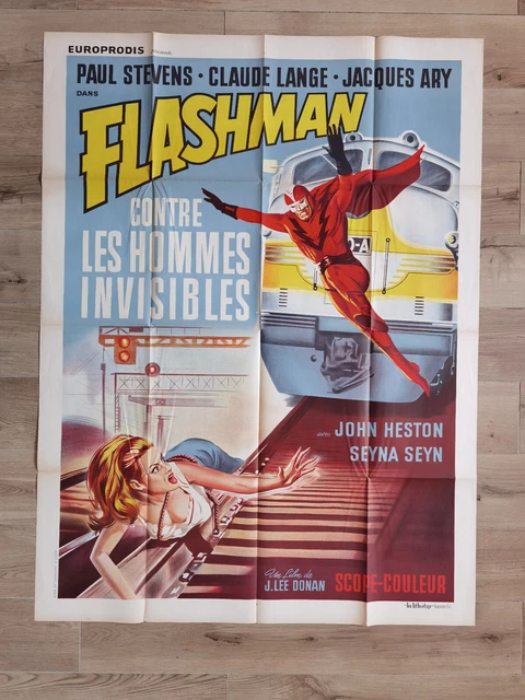 AFFICHE DE CINÉMA FLASHMAN contre les hommes invisibles- 120x160 -1968 EUR 249,00 - PicClick FR