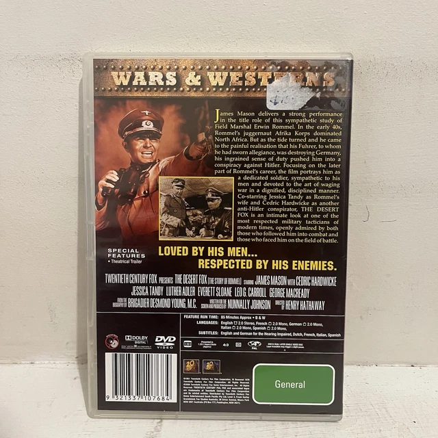 THE DESERT FOX (DVD, 1951) James Mason, Jessica Tandy Region 4 £3.28 ...