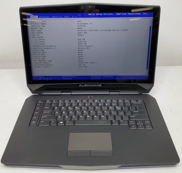 ORDINATEUR PORTABLE ALIENWARE 15 Intel Core i7-4720HQ@2,6 GHz 16 Go de ...