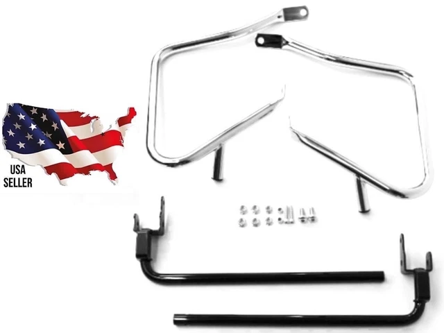 CHROME HARLEY SADDLEBAGS Crash Bars Guards 90200787 Road King Roadking ...