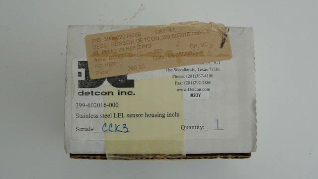 DETCON INC 399-602016-000 LEL prise capteur acier inoxydable neuf EUR ...