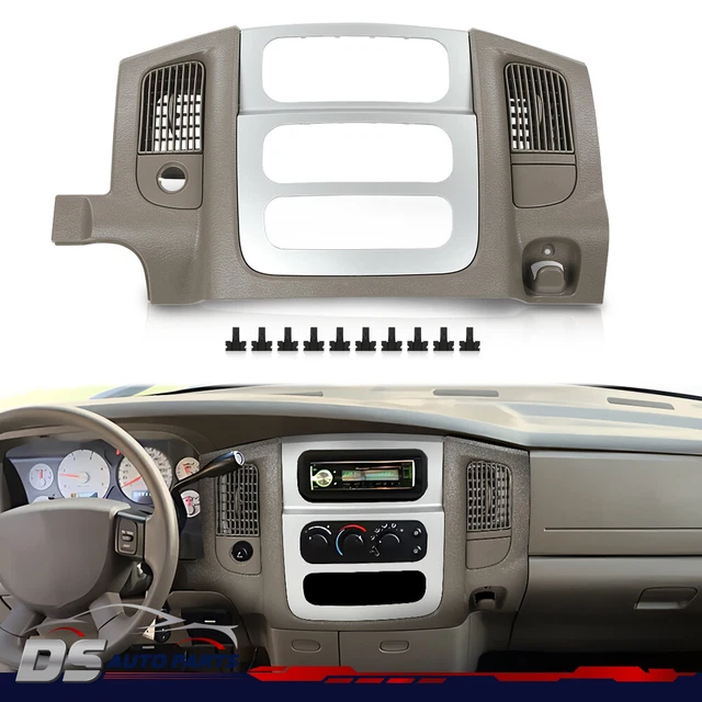 CENTER DASH TRIM Bezel Radio Surround Panel Beige/Silver Fit For 02-05 ...