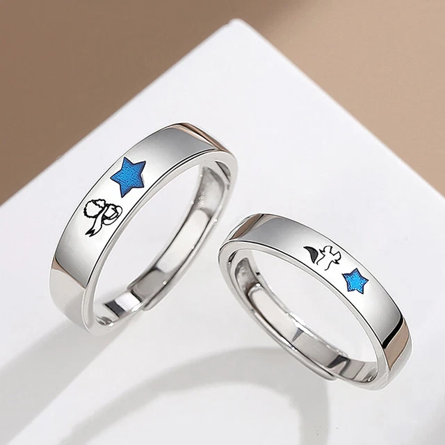 ROMANTIC THE LITTLE Prince Fox Couples Rings Cute Open Adjustable ...