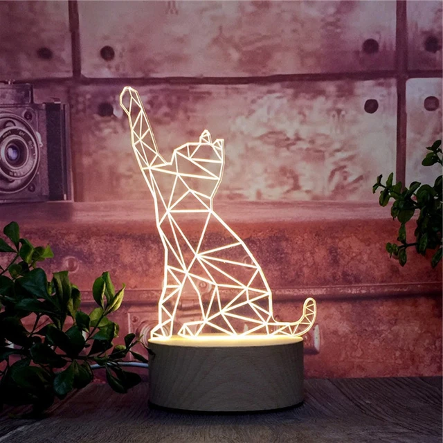 3D ANIMAL SHAPE LED Night Light Acrylic Plastic Table Lamp Decor Gift £ ...