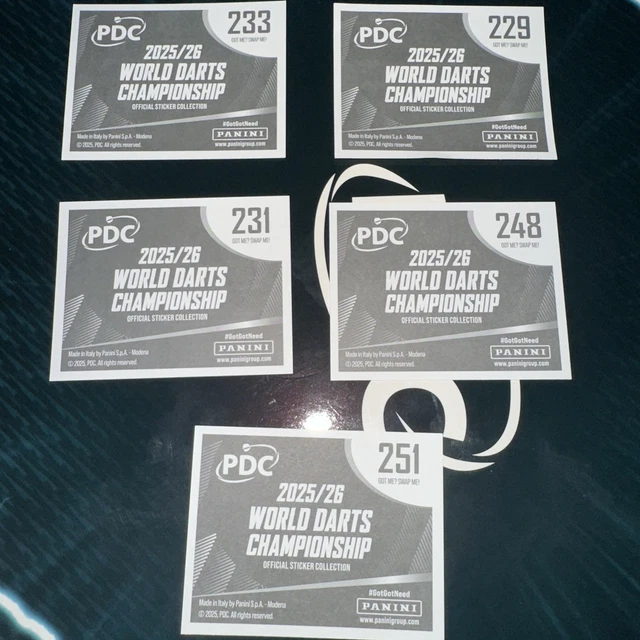 PDC PANINI 2025/2026 World Darts Championship Stickers £1.37 - PicClick UK