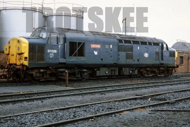 35MM SLIDE BR British Rail Diesel Loco Class 37 37026 Motherwell 1982 ...