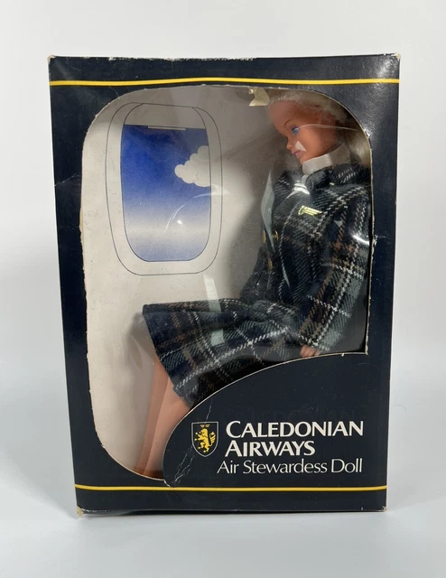 VINTAGE CALEDONIAN AIRWAYS Flight Attendant Stewardess By Rexard Dolls ...