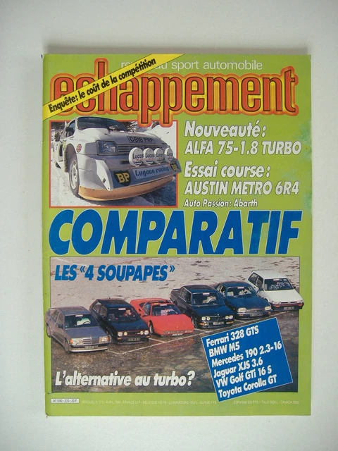 ECHAPPEMENT 210 FIAT ABARTH 695-ALFA 75 TURBO-MG METRO Gr6-GOLF GTi ...