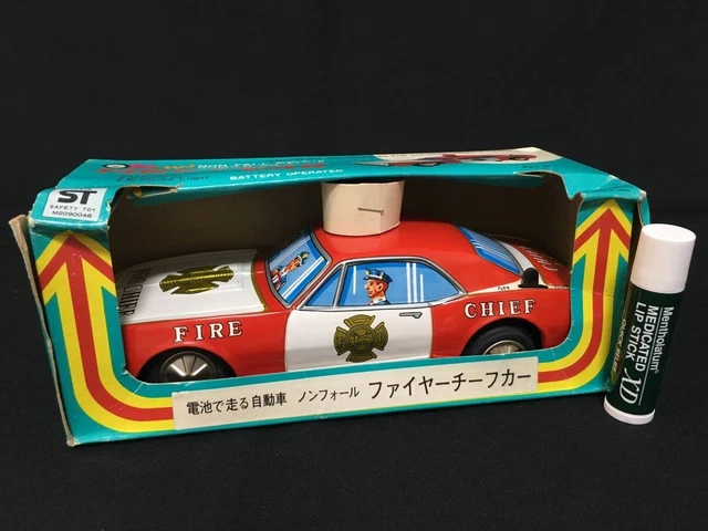 DEADSTOCK TAIYO FIRE Chief Auto Blechspielzeug Japan Showa Ära ...