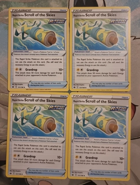 POKEMON PLAYSET 4X Rapid Strike Scroll of the Skies 151/198 Chilling ...