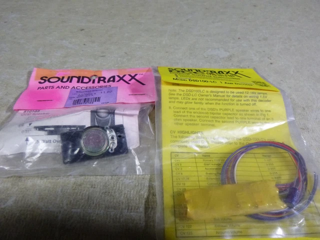 HO SOUNDTRAXX DS-100LC Digital Sound Decoder 1 Amp W/ A Speaker-Steam ...