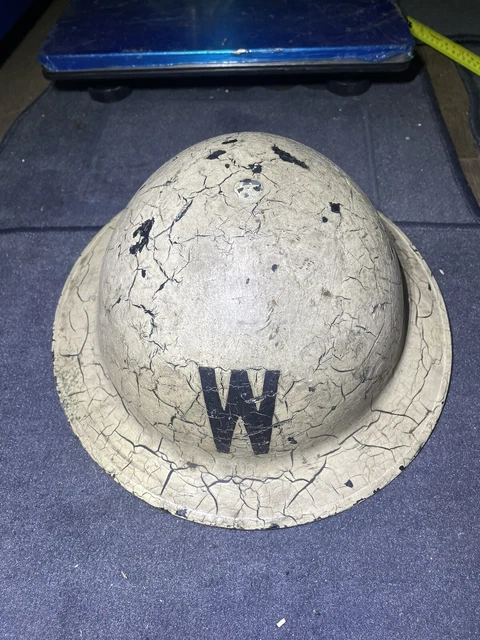 BRITISH AIR RAID Warden Steel Helmet White Ww2 Size 7 1/2 1939 £80.00 ...