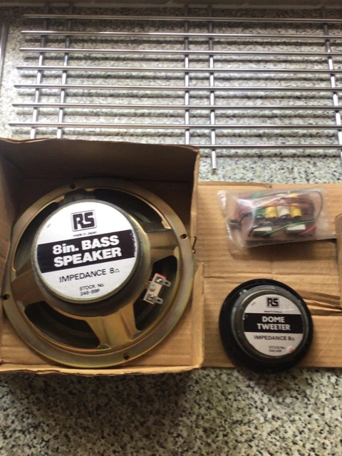 RS 8” Bass Speaker impedance 8ohms with 1” HF Tweeter and cross over ...
