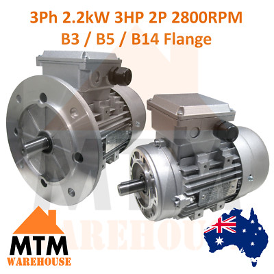 3 PH THREE-PHASE Electric Motor 415V 2.2kW 3HP 2800rpm 2 Pole IMB3 IMB5 ...