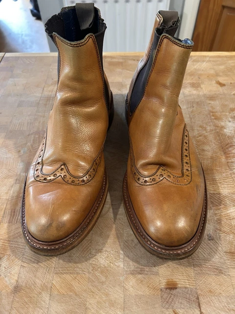 MEN’S TAN BROUGE Dealer Style Boots Barker Size 10 £10.19 - PicClick UK