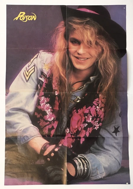 VINTAGE POISON & BON JOVI 80s Metal Magazine Centerfold Poster Foldout ...